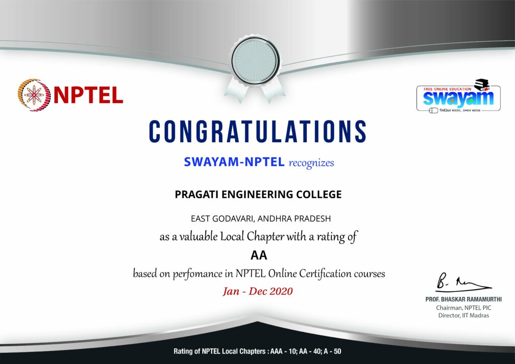 SWAYAM NPTEL LOCAL CHAPTER - Pragati Engineering College